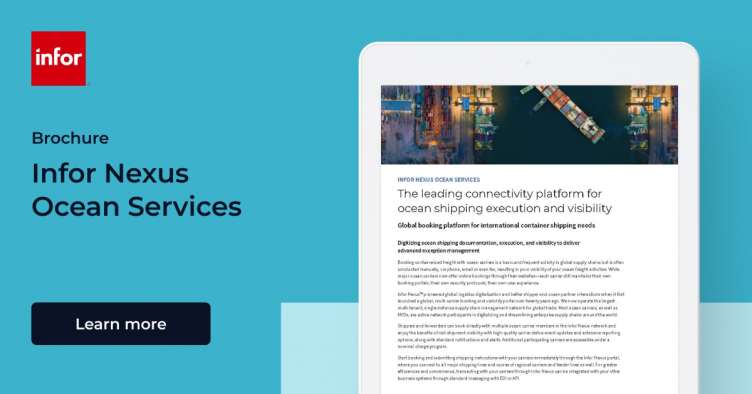 Ocean transport booking software | Infor Nexus brochure | Infor