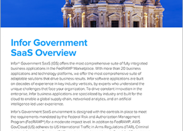 Improved FedRAMP compliance | Government SaaS brochure | Infor