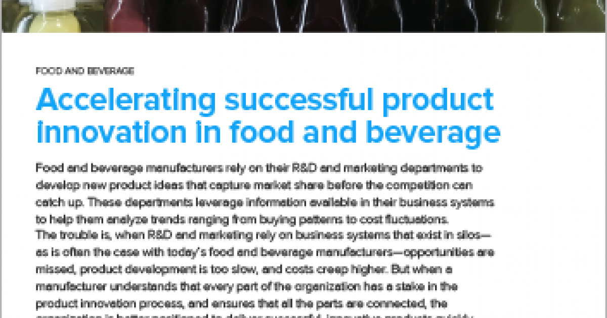 Food and beverage innovations | White paper | Infor