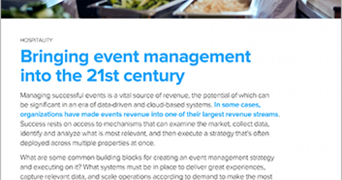 Event management technology trends | Hospitality white paper | Infor