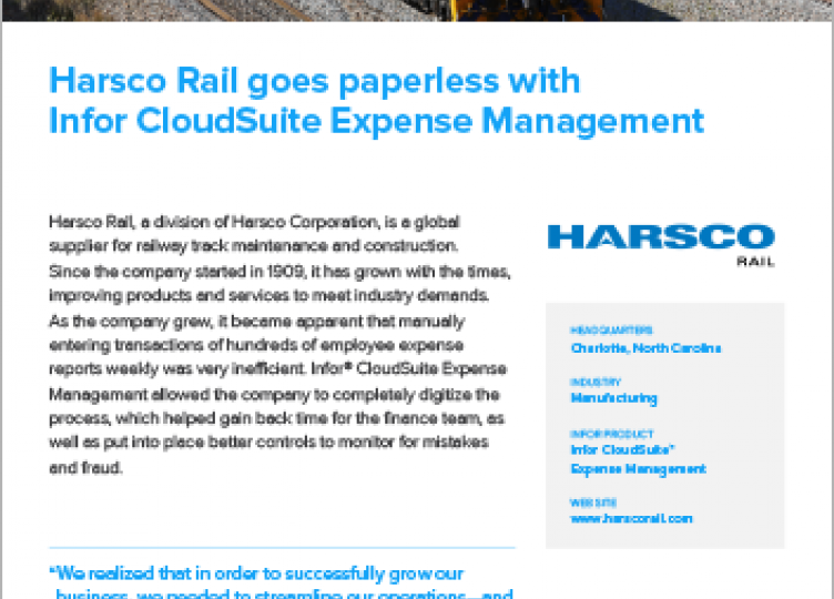 Harsco Rail | Expense Management | Case Study | Infor