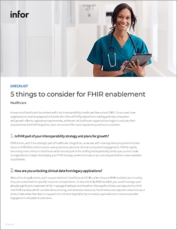 FHIR enablement with Cloverleaf | Interoperability checklist | Infor