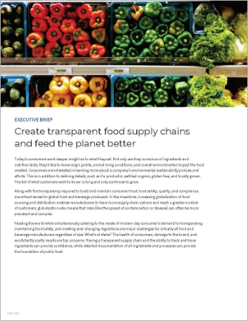 Food and beverage transparency | Supply chain brief | Infor