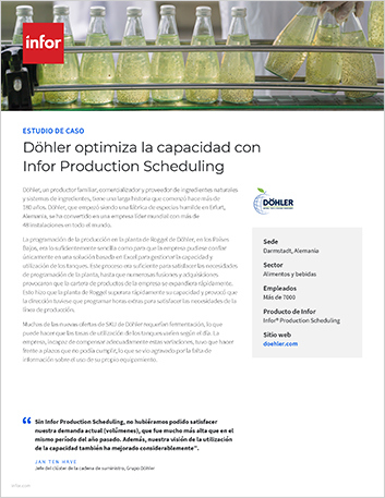 Döhler mejora la capacidad | Production Scheduling | Infor