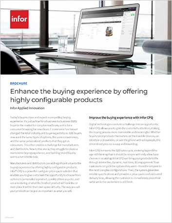 Offering highly configurable products | CPQ brochure | Infor