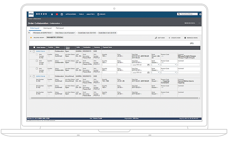Infor Nexus | Supply chain network optimization | Infor